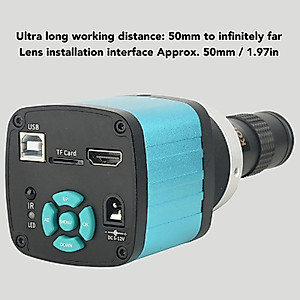 HD Microscope Camera, 4K Video 100‑240VAC Industrial Microscope Camera Lightweight 1080P 130X Aluminum Alloy for Home (US Plug)