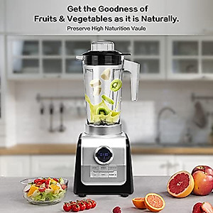 Potlimepan Professional Countertop Blenders, 1300W & 72 oz Smoothie Maker Blender, Stainless Steel Blenders, Ice Crushing, Juicer, Smoothie, Soymilk, Silver