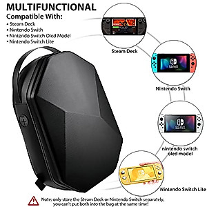 ANNAPRO Carring Case for Nintendo Switch/Switch OLED/Steam Deck, Shockproof Hard Shell Protective Case Compatible with Steam Deck Docking Station, Portable Travel Shoulder Backpack for Nintendo Switch/Steam Deck Console & Accessories