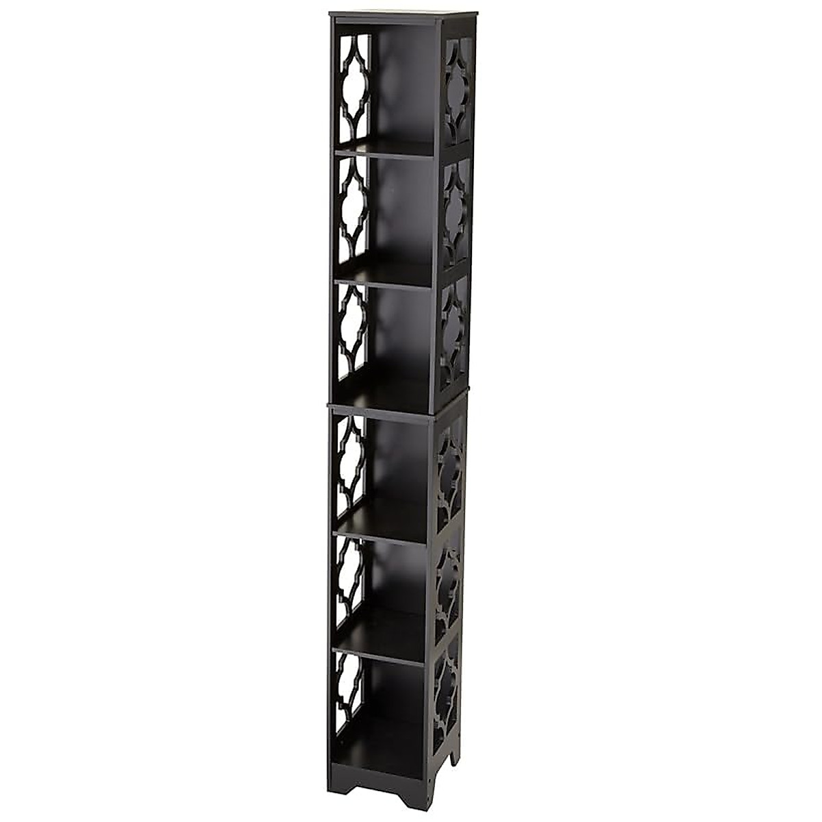 The Lakeside Collection Slim Decorative Shelving Unit or Set of 2 Baskets - Black Shelving Unit