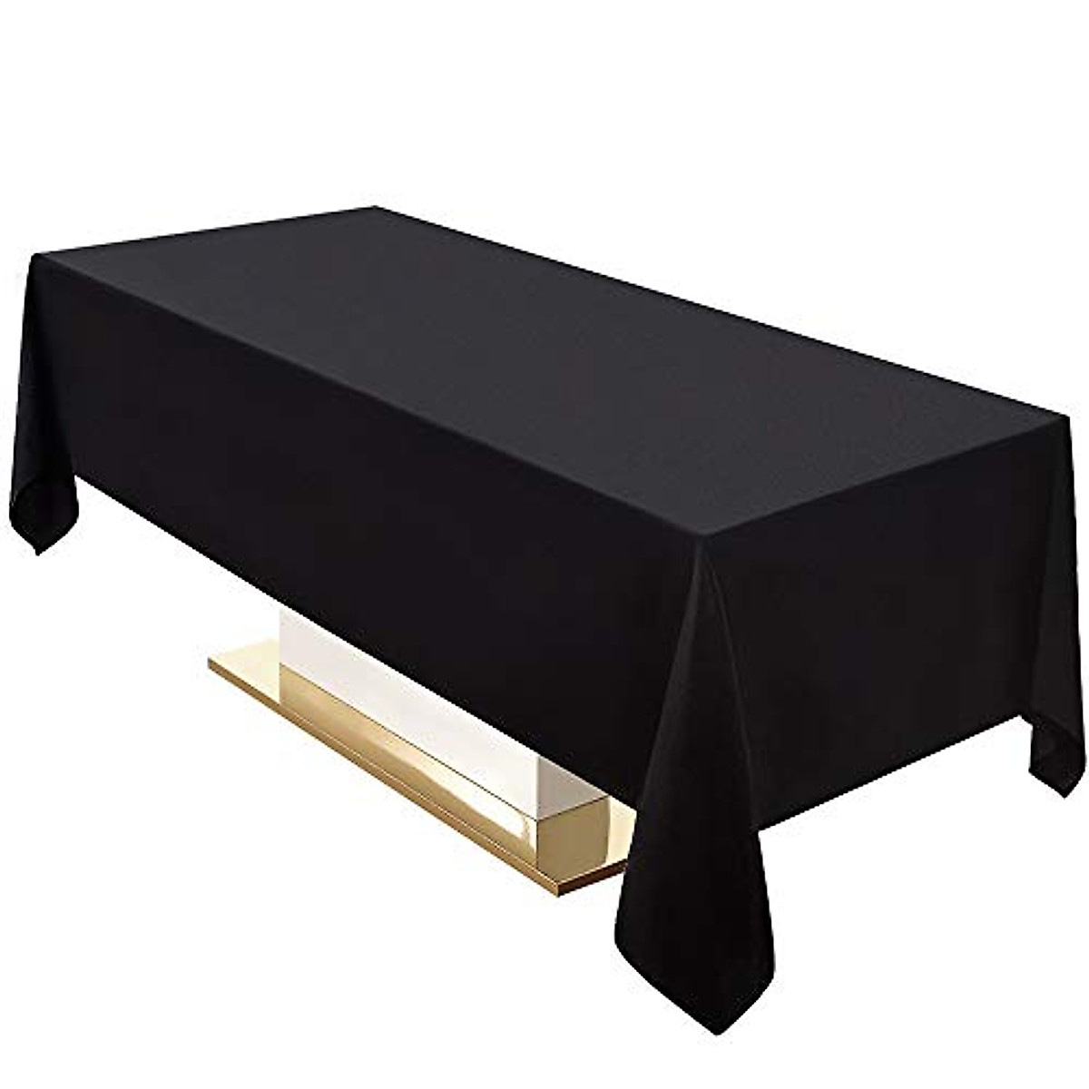 Surmente Tablecloth 60 x 102-Inch Rectangular Polyester Table Cloth for Weddings, Banquets, or Restaurants (Black) … …