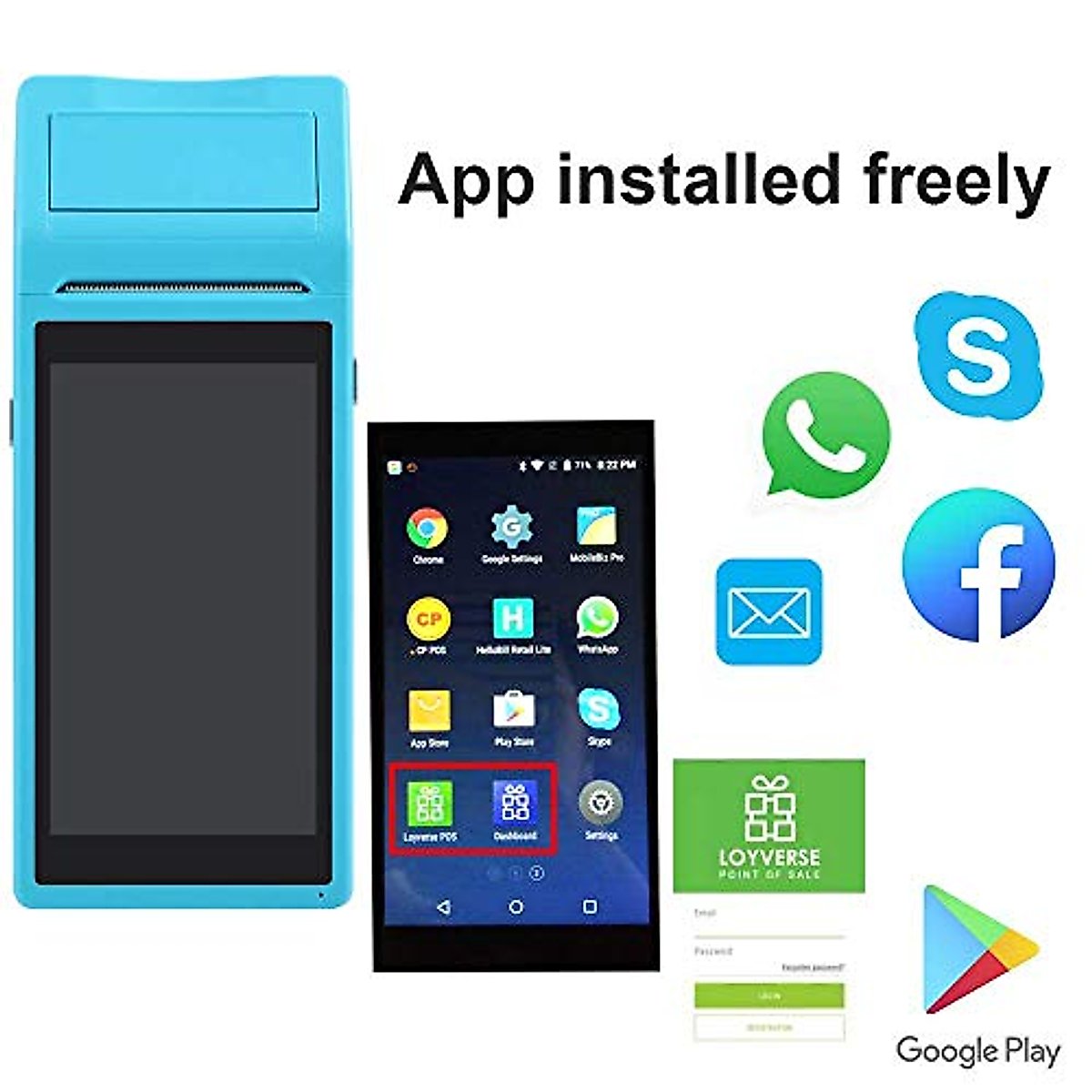 4G LTE POS Q1 Smart Device Android POS Terminal with Printer