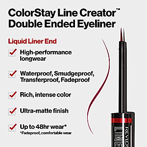 Liquid Eyeliner & Smoky Kohl Pencil by Revlon, ColorStay Line Creator Eye Makeup, Waterproof & Transferproof, Blackout, 0.004 oz