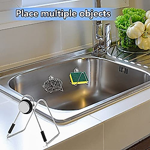 ELIUNG FLIXBLANY 2 Pack Magnetic Sponge Holders for Kitchen Sink Stainless Steel Dish Sponge Holder Punch-Free Rustproof Kitchen Sink Magsink Holder Kitchen Accessories