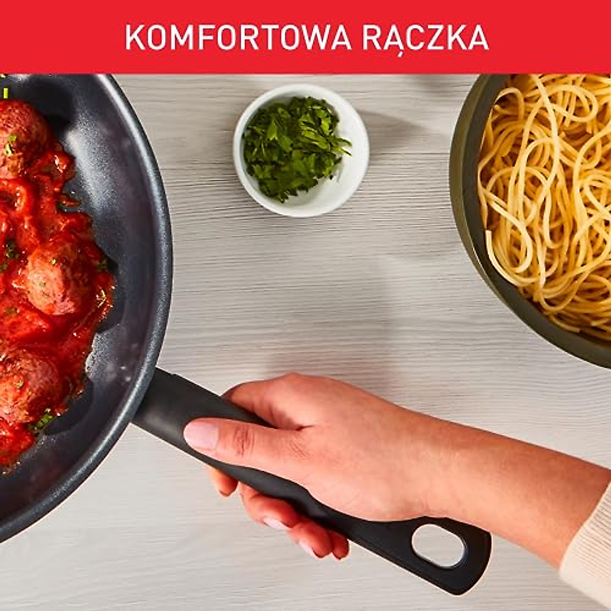 Tefal B56419AZ, Cookware, Wok 28cm, Black/White