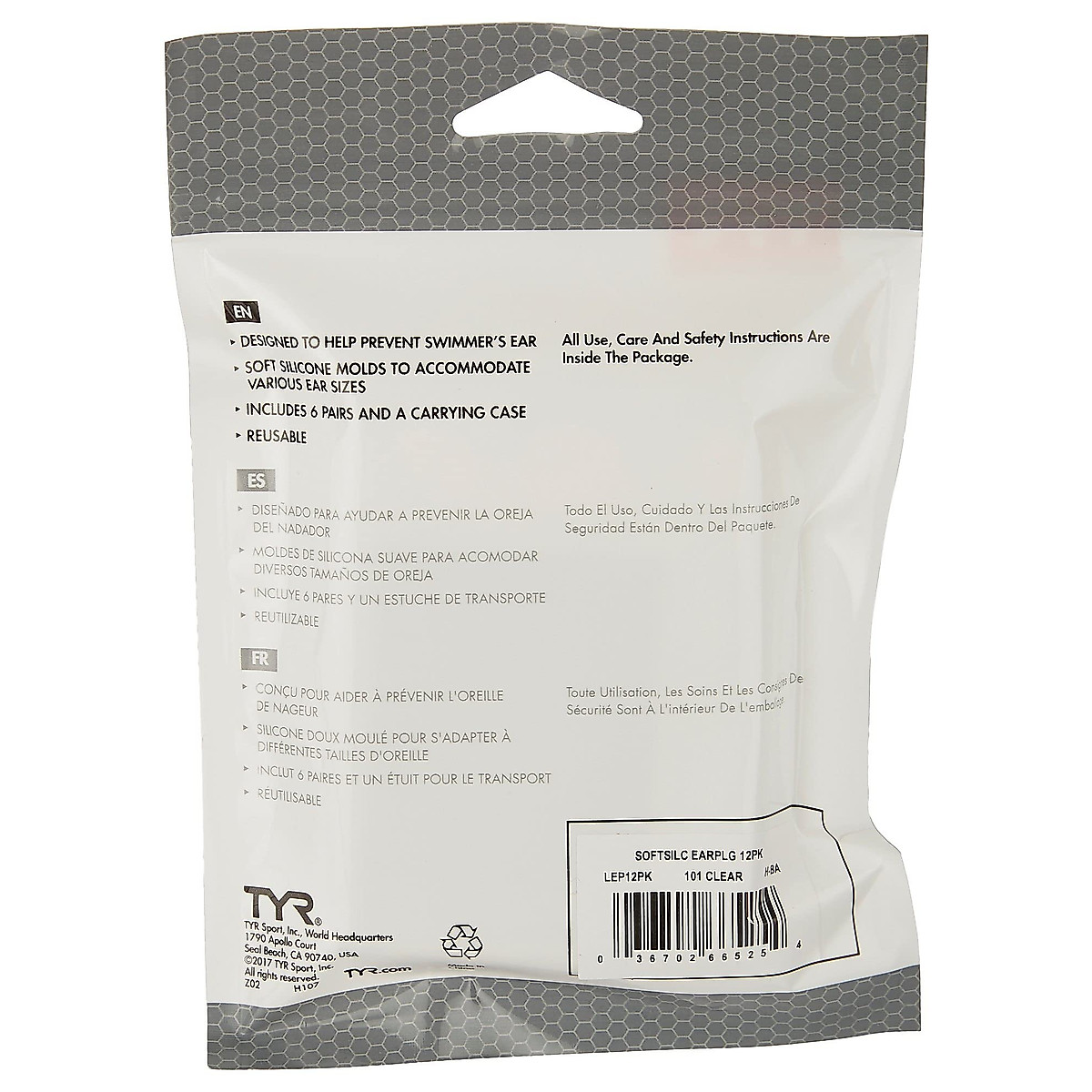 TYR Soft Silicone Ear Plugs