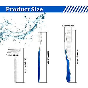 150 Pcs Disposable Toothbrushes and Comb Razors Bulk Individually Wrapped Soft Bristle Travel Toothbrush Kit Hair Combs Stainless Steel Blade Shaving Razors for Homeless Hotel Nursing Home Charity