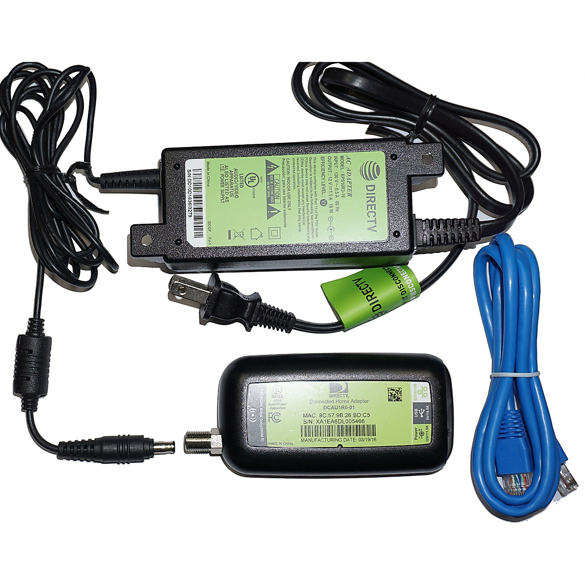 DIRECTV Broadband Deca Ethernet to Coax Adapter - Third Generation (with AC Power Supply)