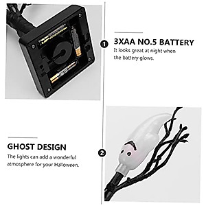 OSALADI 1pc Halloween Ghost Lights LED Decor Home Decoration Black Table Lamp Spooky Tree Glittered Creepy Table Lamp Birch Tree Battery Operated Stimulative Halloween Lights Night Light