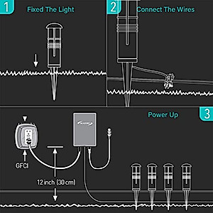 Malibu Aged Iron Collection LED Bollard Pathway Light LED Low Voltage Landscape Lighting Outdoor Bollard Path Lights for Lawn Patio Yard Walkway Driveway Pathway Garden Landscape 8400-4320-01, Black