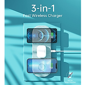 Magnetic Wireless Charger, 30W Fast Wireless Charging Pad Compatible with MagSafe Charger, 3 in 1 Compatible with iPhone 15/14/13/12 Pro Max Plus Mini,Wireless Phone Charger for Galaxy S23/S22/S21/S20