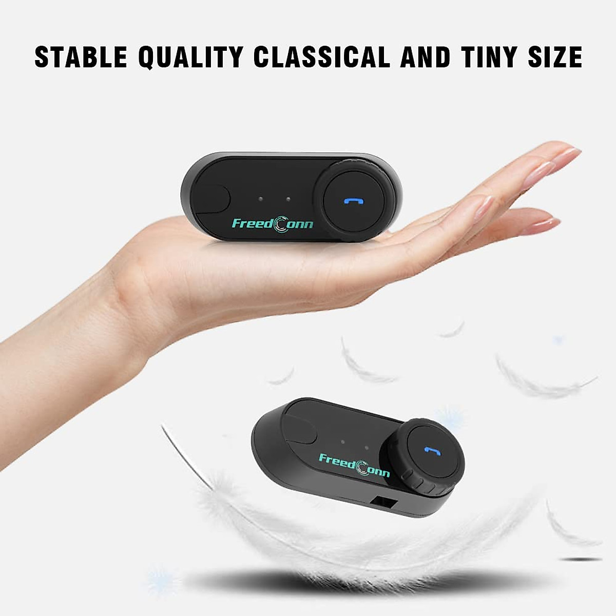 FreedConn T-COMVB Motorcycle Helmet Bluetooth Intercom Interphone Headset Headphones Kit for 2 or 3 Riders /MP3 Player/GPS/FM Radio/Hands Free (5 pin)