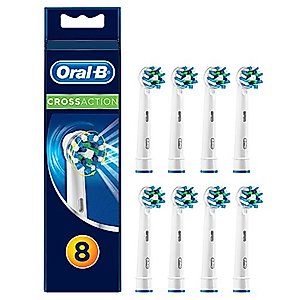 Oral-B CrossAction Toothbrush Head, Pack of 8 Counts