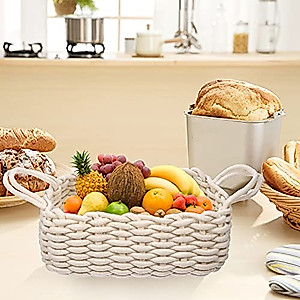 Veemoon Storage Bins Storage Bins Sundries Container Basket Woven Cotton Rope cotton woven basket cotton thread basket woven storage basket Storage Basket, Cotton Small Basket Baskets