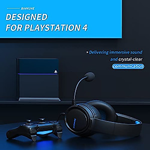 BINNUNE Gaming Headset with Mic for PS4 PS5 Xbox Series X|S Xbox One PC Switch, Wired Audifonos Gamer Headphones with Microphone Playstation 4|5 Xbox 1