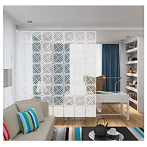 BMIDRUT 12Pcs/Set Hanging Room Divider White DIY Panel Screens Partition Wall Dividers Room Decorative with All Accessories 11.4x11.4 Inch (M6)