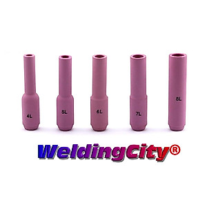 WeldingCity 2-pk LONG Ceramic Cup 10N48L (#6, 3/8") for Regular Setup in TIG Welding Torch 17, 18 and 26 Series