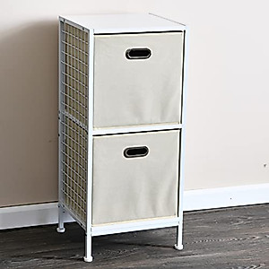 Household Essentials, Natural 2 Pack Open Storage Bins with Dual Handles, 13 x 12 x 13