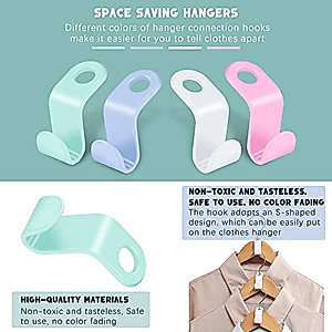 Dreamtop 44 Pcs Clothes Hanger Connector Hooks Cascading Clothes Hangers for Heavy Duty Hanger Connector Hooks for Plastic Hangers Hanger Extender Clips Hangers Space Saving