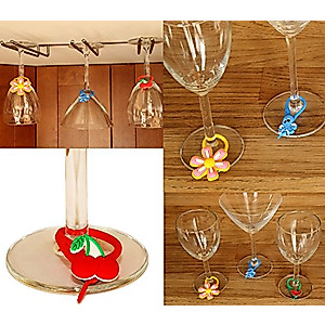 Avirgo Colorful Glass Charms WineColorful Glass Drink Marker Set of 6 Pcs