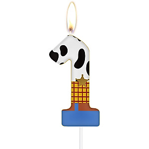 iNINGER Number Candles,Birthday Number Candles 1,Cute Cow Number 1 Candles,Cowboy First Birthday Cake Decoration,Cowgirl Rodeo Birthday Party,Baby Shower for Boy Girl Birthday Decor Supplies