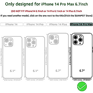 SUANPOT for iPhone 14 Pro Max 6.7" Wallet case with RFID Blocking Credit Card Holder,Flip Book PU Leather Phone case Protective Cover Cellphone Women Men for Apple 14 Pro Max case Wallet Rose Red