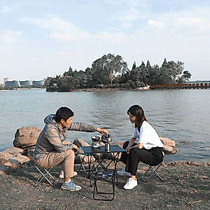 AOUTACC Portable Folding Stool, Collapsible Multi-Purpose Foldable Chair Used as Outdoor Stool,Camping Stool,Garden Stool,Camping Foot Rest,Fishing Chair, Beach (Brown, Large-11.8"x11"x11.4")