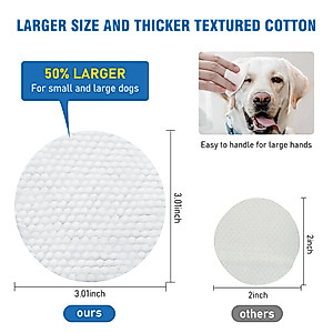 Kopmath Ear Care Finger Wipes and Dog Eye Wipes, Tear Stain Remover for Dogs, Big & Thick Cat Eye Wipes, Mild Ingredient, Texturized & Presoaked Pet Eye Cleaner Pad, Mint Flavor & Unscented，150Ct