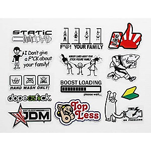 Racing Decals Funny Car Decal Stickers Reflective Hard Hat Stickers Adult Decals JDM Domo Fmaily Windows Decals