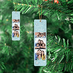 Generic Personalized Bookmark, Customized Family Photo Poster, Picture Frame Bookmarks with Text Message, Design Your Own Marker Ornament Ruler, Gifts for Mom Dad Kids Book Lover On Birthday