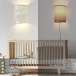 CAKOJV188 Battery Operated Wall Sconces Wireless Wall Lamp Fixtures saemless Abstract Grey White Dimmable Wall Lights for Bedroom Living Room Hallway Set of 2