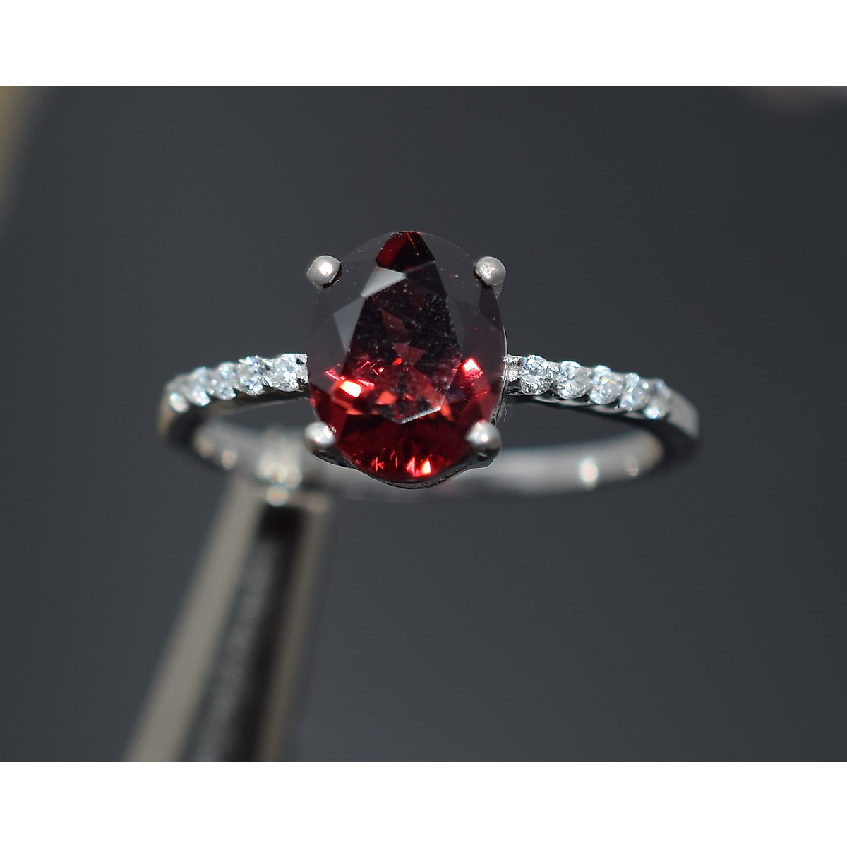 Women's Beautiful Natural Genuine Garnet Gemstone Designer Ring 925 Sterling Silver Faceted Garnet, January Birthstone, Boho Hippie Ring For Wedding/Marriage/Fastival/Annyversary (Size:-13)
