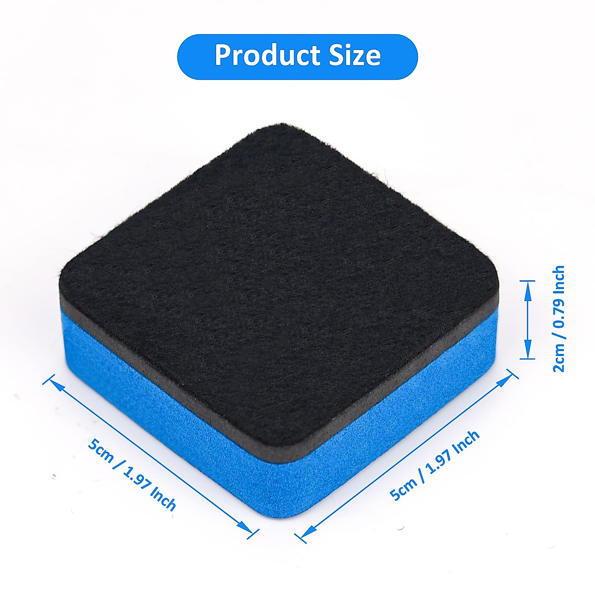 EAONE 40 Pack Dry Erase Erasers, Magnetic Whiteboard Erasers Mini Dry Eraser Chalkboard Cleansers Bulk for Kids Classroom, Home and Office School Supplies (Blue, 1.97 x 1.97 inch)