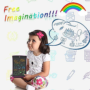 GUYUCOM 8.5-Inch LCD Writing Tablet Colorful Screen Doodle Board Electronic Digital Drawing Pad with Lock Button for Kids Adults (Pink)