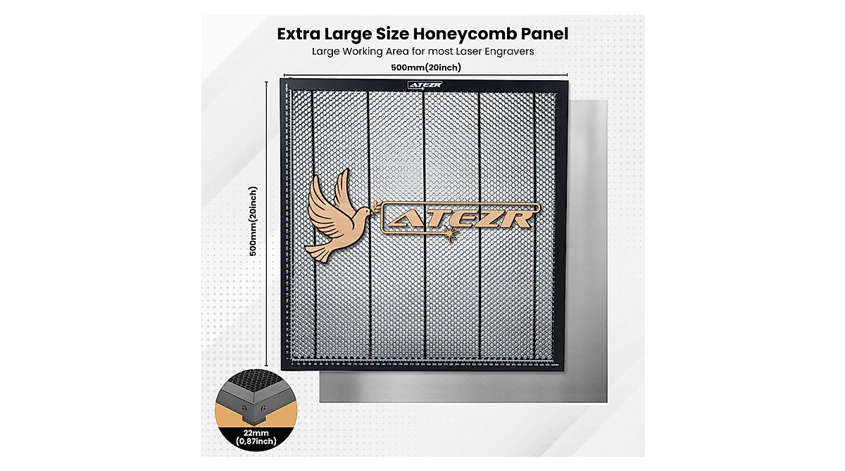 ATEZR 20x20 inch Laser Honeycomb Work Table for Precise Cutting