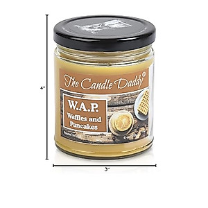 W.A.P. - Waffles and Pancakes - Waffles and Pancakes with Syrup and Butter Scented - Funny 6 Oz Jar Candle - 40 Hour Burn Time WAP