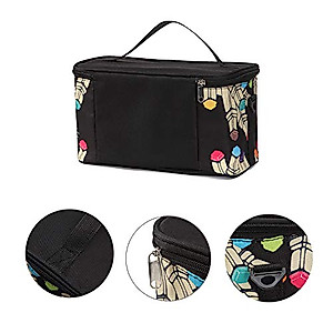Toprema New Marker Pen Case Holder for 120 Markers Organizer Multifunctional Zipper Storage Carrying Bag with Pattern Black