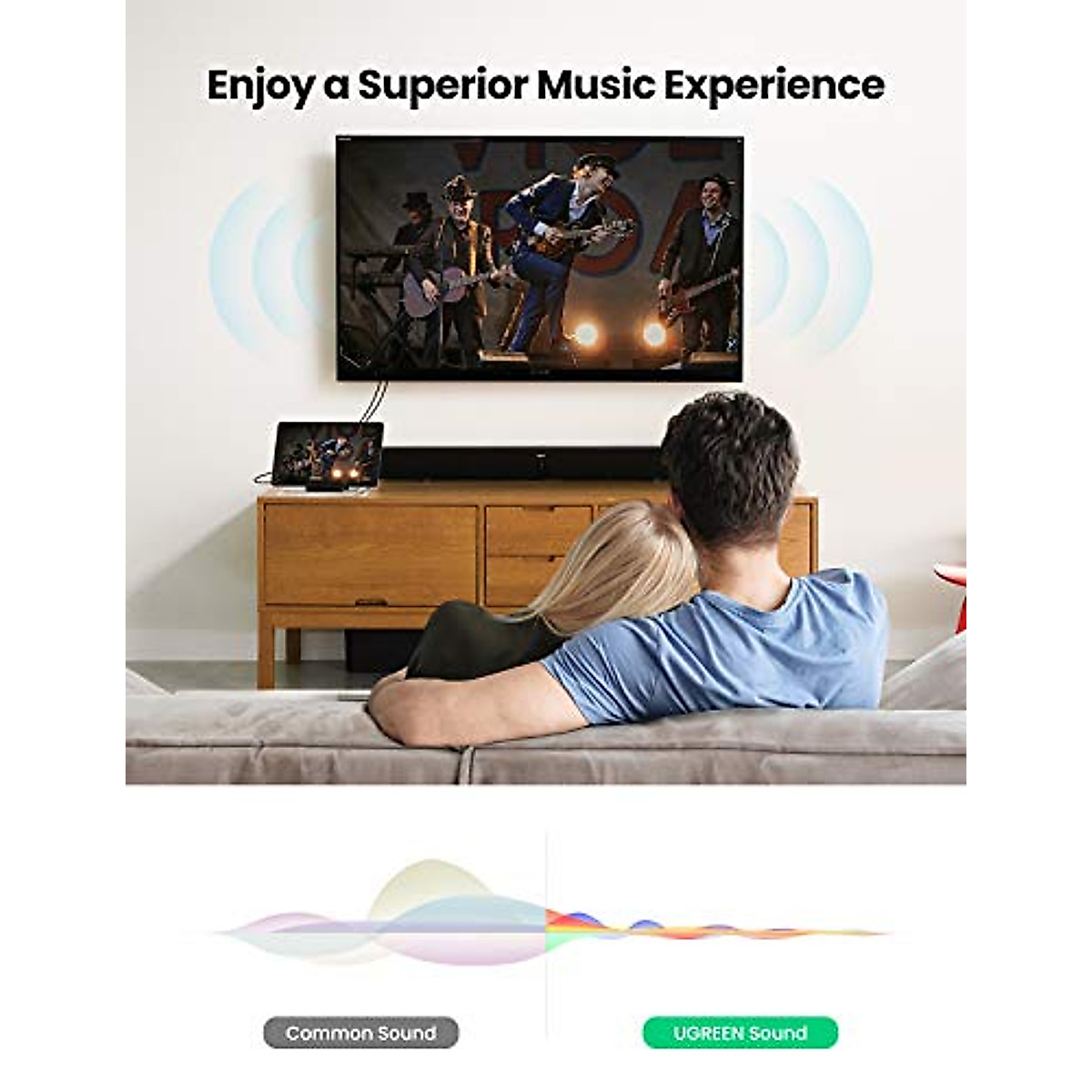 UGREEN 3.5mm to 2 Male RCA Cable Stereo Audio Adapter Braided Hi-Fi Sound Auxiliary RCA Y Splitter, Metal Shell Shielded Aux RCA Y Cord Compatible with Smartphone MP3 Tablet Speaker, 6FT