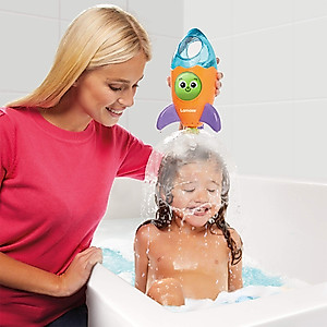 LAMAZE Blast Off Water Rocket Space Ship Toddler Sensory Bath Tub and Swimming Pool Toy, Multi