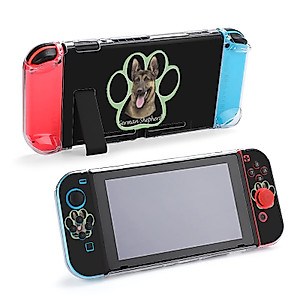 German Shepherd Dog Paw Protective Clear Case for Switch Game Controller Grip Cover Cute Printed