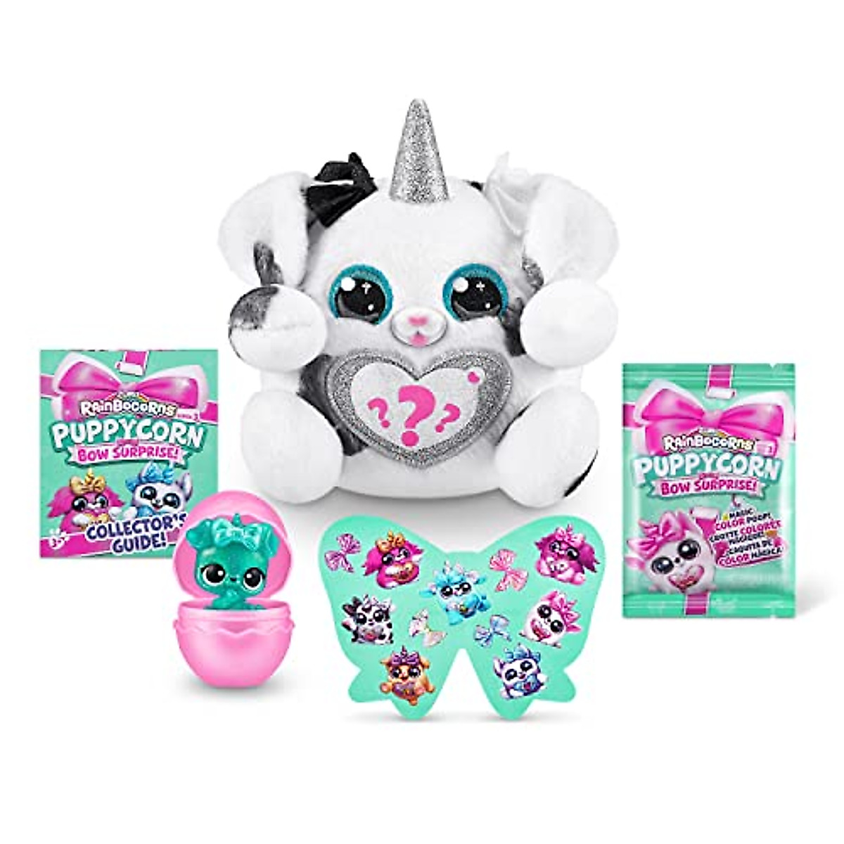 Rainbocorns Puppycorn Surprise Series 3 (Dalmation) by ZURU, Collectible Plush Stuffed Animal, Surprise Egg, Sticker Pack, Slime, Dog Plush, Ages 3+ for Girls, Children