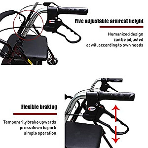 Upright Rollator Walker - Stand Up Rolling Walker, Forearm Rollator Walker, Stand Up Rollator Walker, Upright Walker, Rollator Walker, Upright Rollator Walker, Heavy Duty Upright Walker,Load weight 22