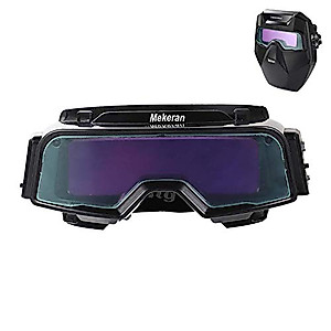 Auto Darkening Welding Goggles, View Area 4.72x1.37 Inch, Assemblable Welding Goggles with Mask Wide Shade 4/9-13, Adjustable Sensitivity Work for Cutting, Grinding for Tig Mig - TR1012