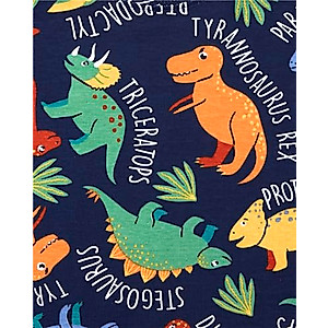 The Children's Place Baby Boys And Toddler Snug Fit 100% Cotton Short Sleeve Top Pants 2 Piece Pajama Set, Smart Dinos, 5T US