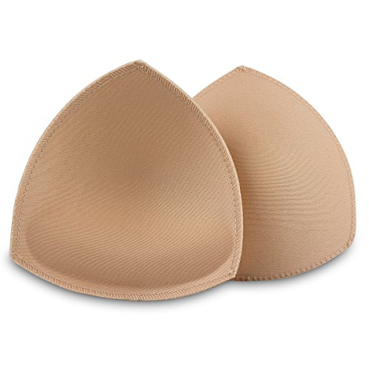SERMICLE Bra Pad Inserts 4 Pairs, Bra Pads Sewn Padded for Sports Bra A/B C/D Cup Beige Black Optional (A/B Cup, Beige)