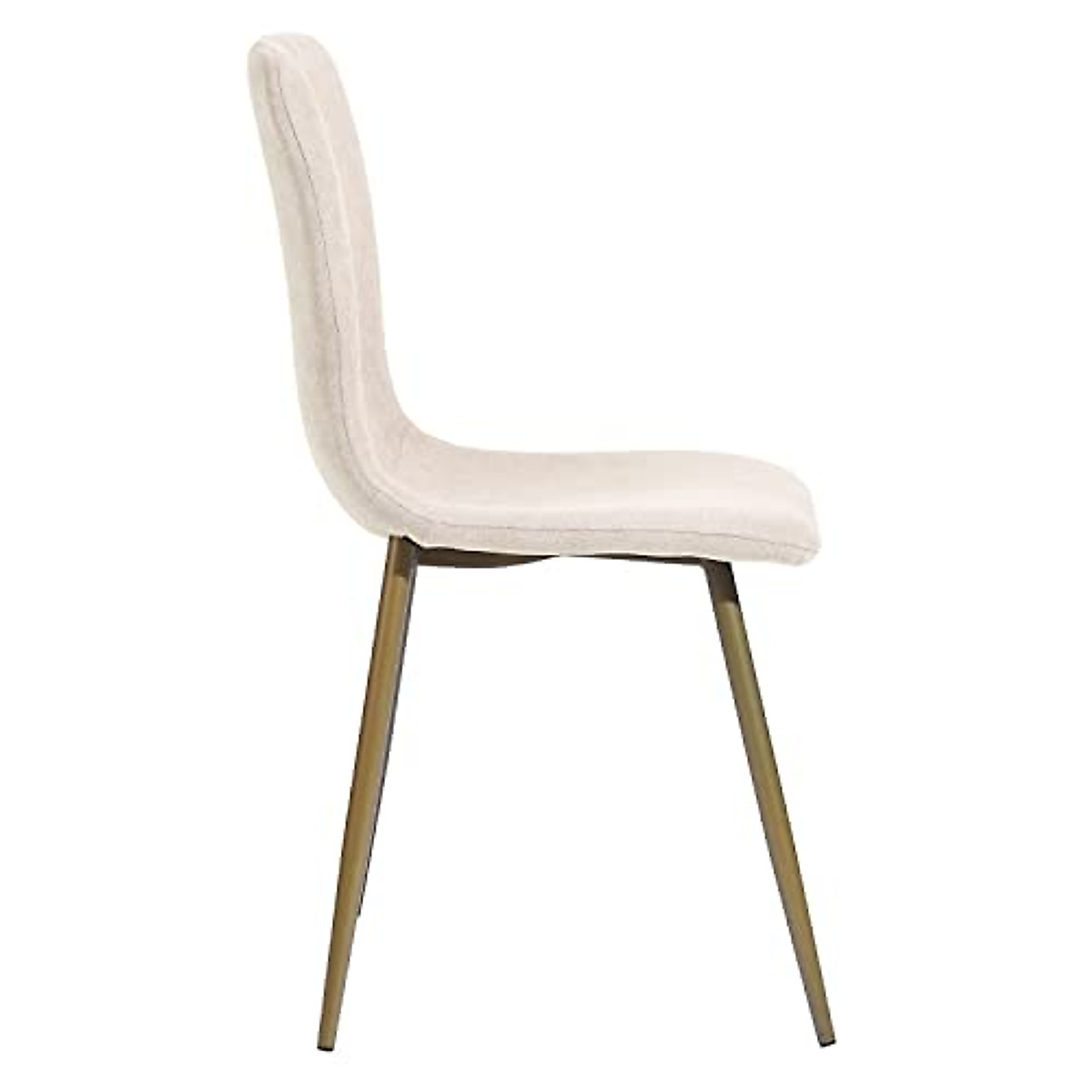 Dining Chairs Set of 4, Pre Assembled Chair Set Upholstered with Gold Legs Modern Fabric for Dining Room, Kitchen, 17.3 "W x 18.1 "D x 34.6 "H (Beige)