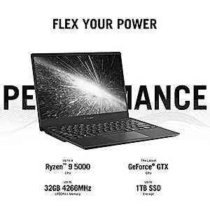 ASUS ROG Flow X13 Ultra Slim 2-in-1 Gaming Laptop, 13.4” 120Hz FHD+ Display, GeForce GTX 1650, AMD Ryzen 9 5900HS, 16GB LPDDR4X, 1TB PCIe SSD, Wi-Fi 6, Windows 10 Home, GV301QH-DS96