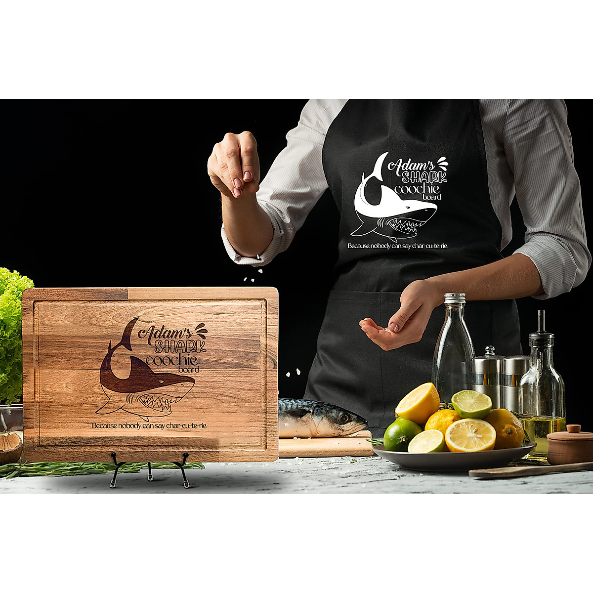 Customizable Shark Board, Shark Cutting Board, Personalized Christmas Gift for Men, Charcuterie Board, Meats and Cheeses Serving Boards, Shark Charcuterie Board