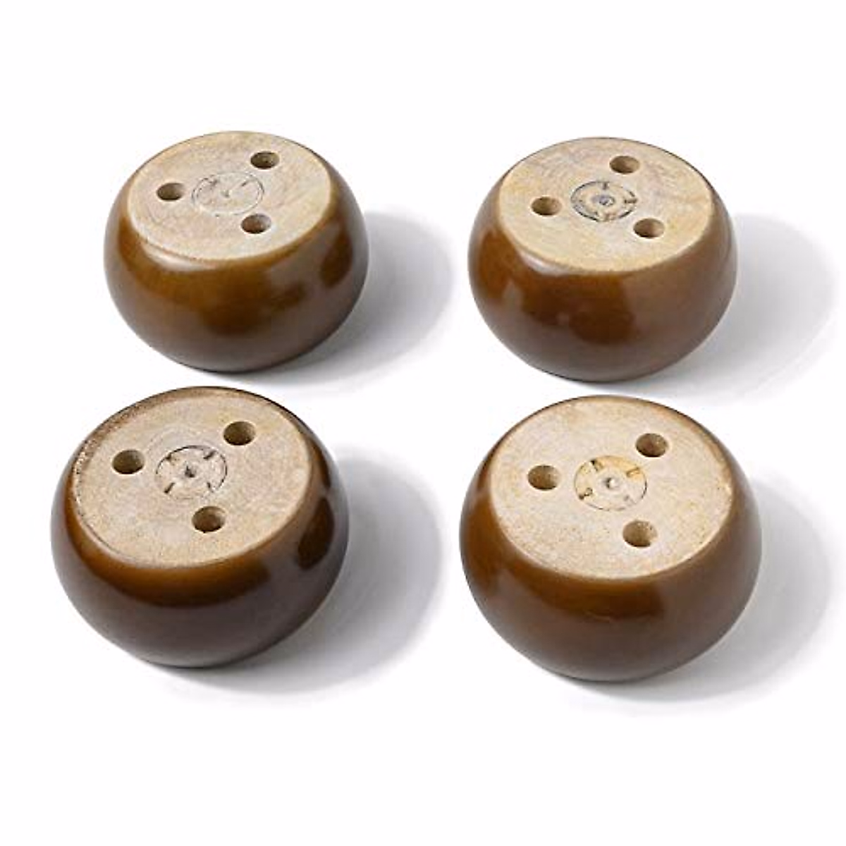 Mysummer 4PCS Round Furniture Bun Feet 2" Tall Replacement for Armchair Sofa Chair Loveseat Ottoman Dresser Legs (Walnut)