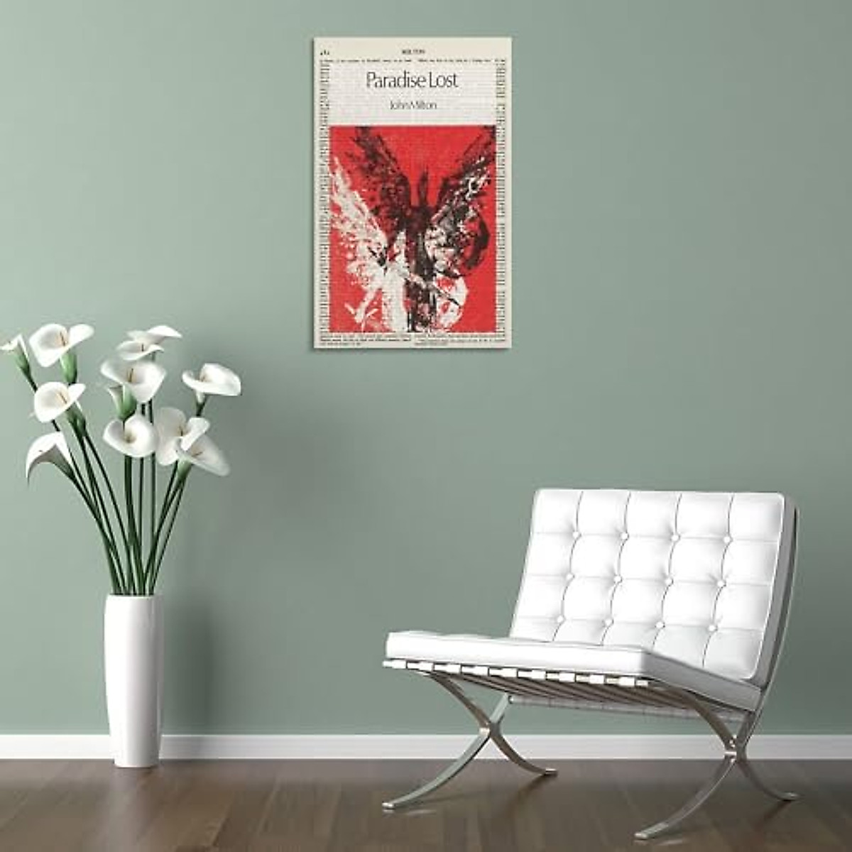 MOJDI Book Cover Miltons Paradise Lost Poster from 1911 Epic Poetry Wall Art English Literature Poster For Canvas Painting Wall Art Poster for Bedroom Living Room Decor 20x30inch(50x75cm) Frame-style